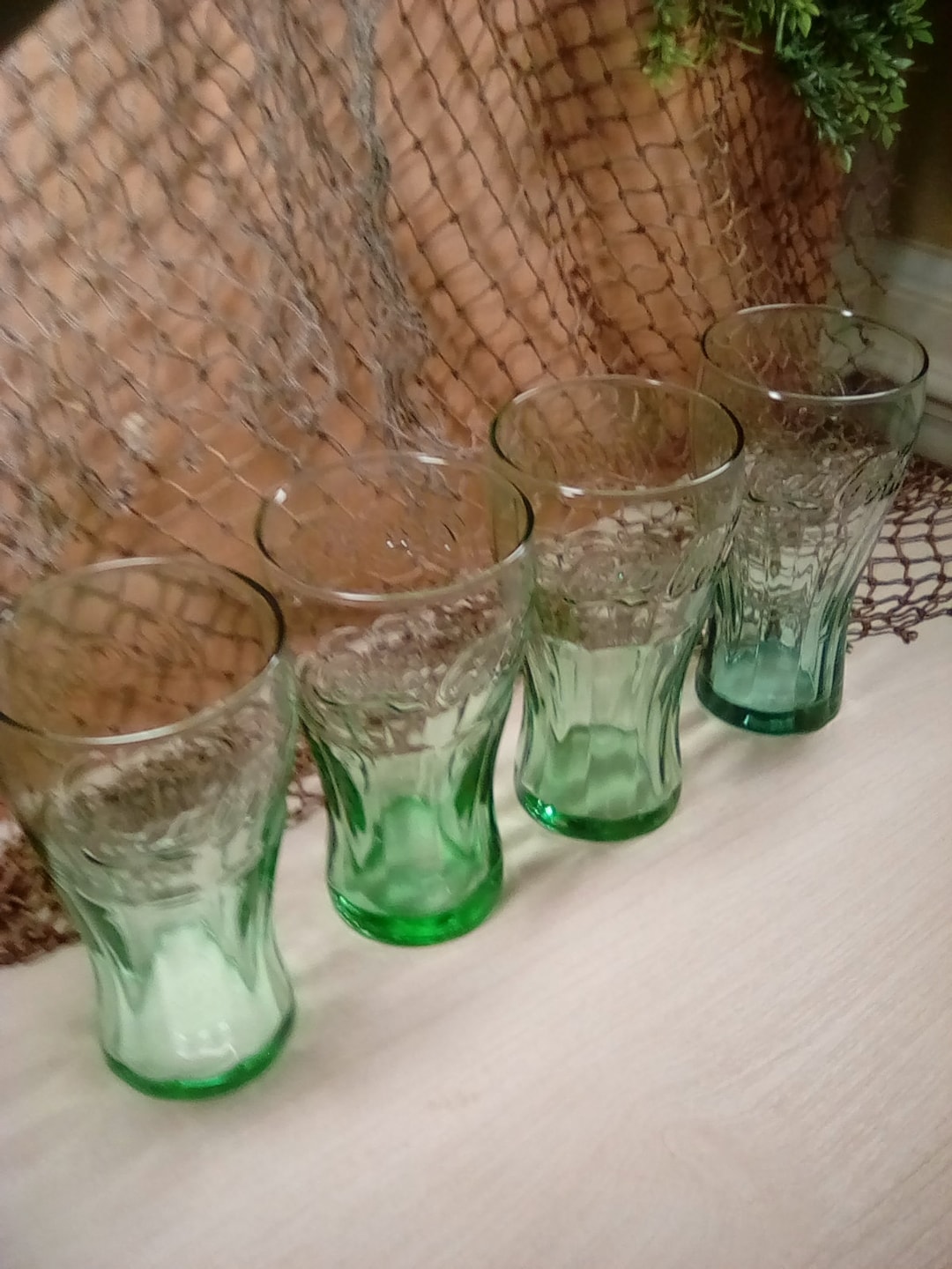 Set of 4 Coco Cola Light Green Color Drinking Glasses - Etsy