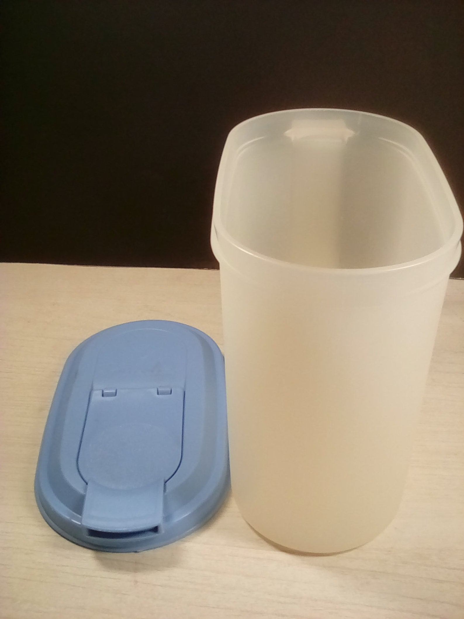 Tupperware Pitcher Container With Blue Lid. | Etsy