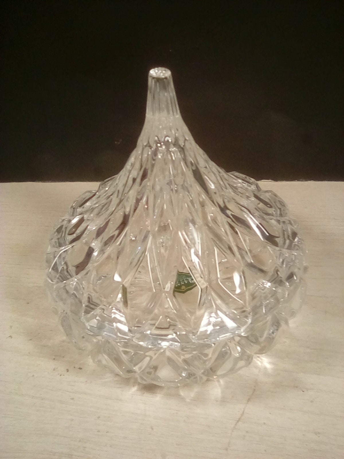 Shannon Hershey Kiss Shape Crystal Candy Dish Lidded - Etsy