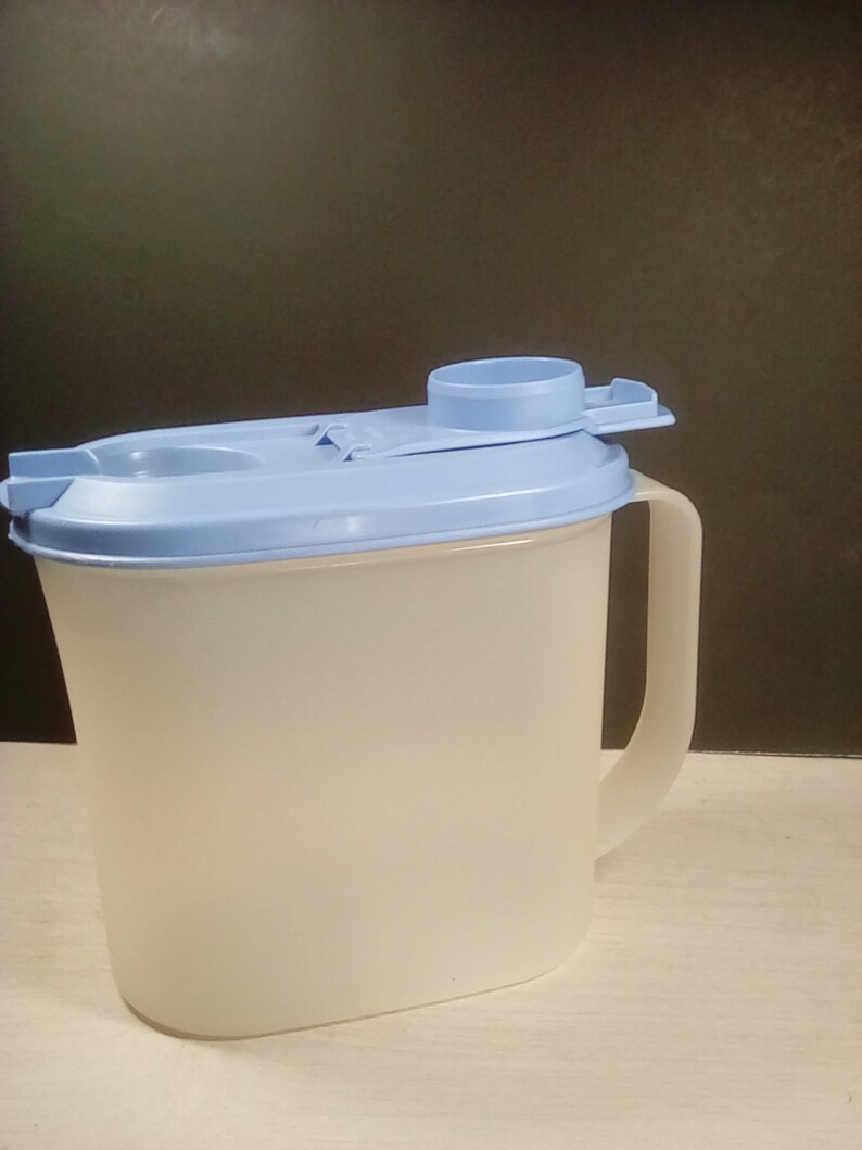 Tupperware Pitcher Container With Blue Lid. | Etsy