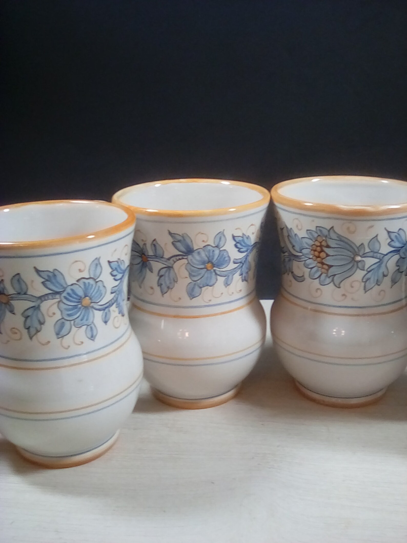 Set of 4 Pedestal Grafia Deruta Coffee Cups Made in Italy - Etsy