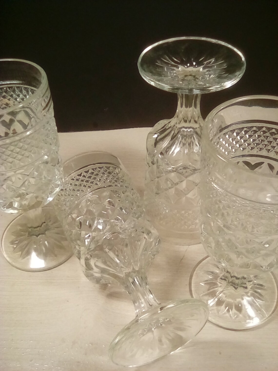 Wexford Set of 4 Anchor Hocking Leaded Crystal Stem Ware Glasses - Etsy