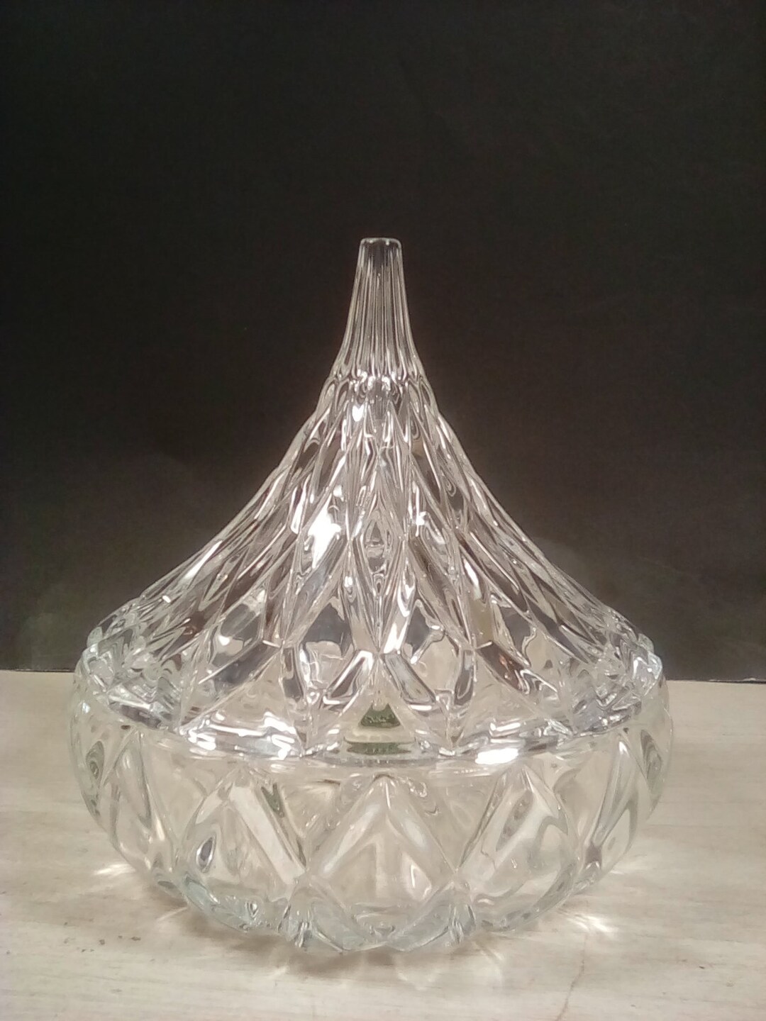 Shannon Hershey Kiss Shape Crystal Candy Dish Lidded - Etsy