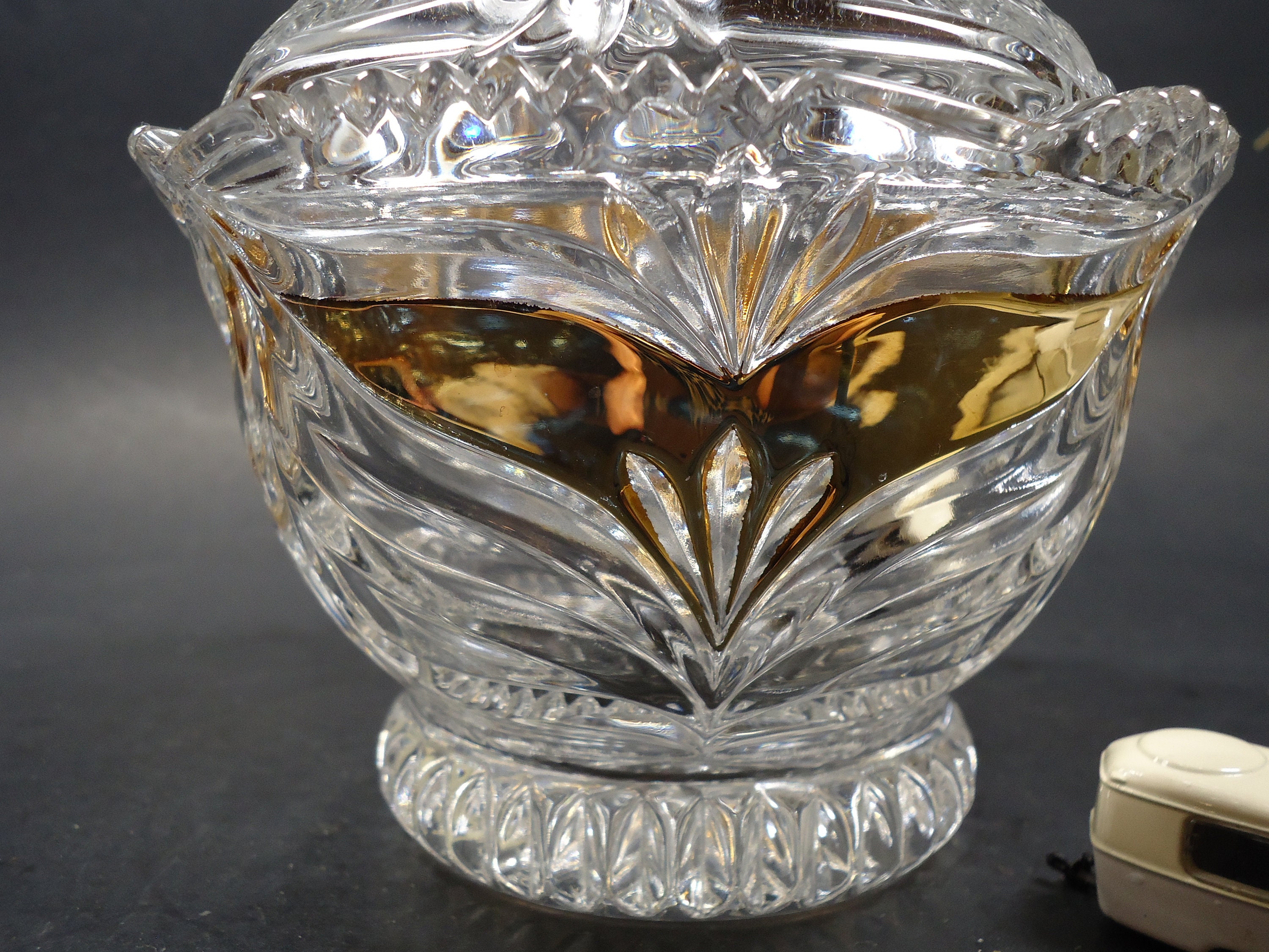 24 % Lead Crystal Gold Trim Candy Dish Lidded - Etsy