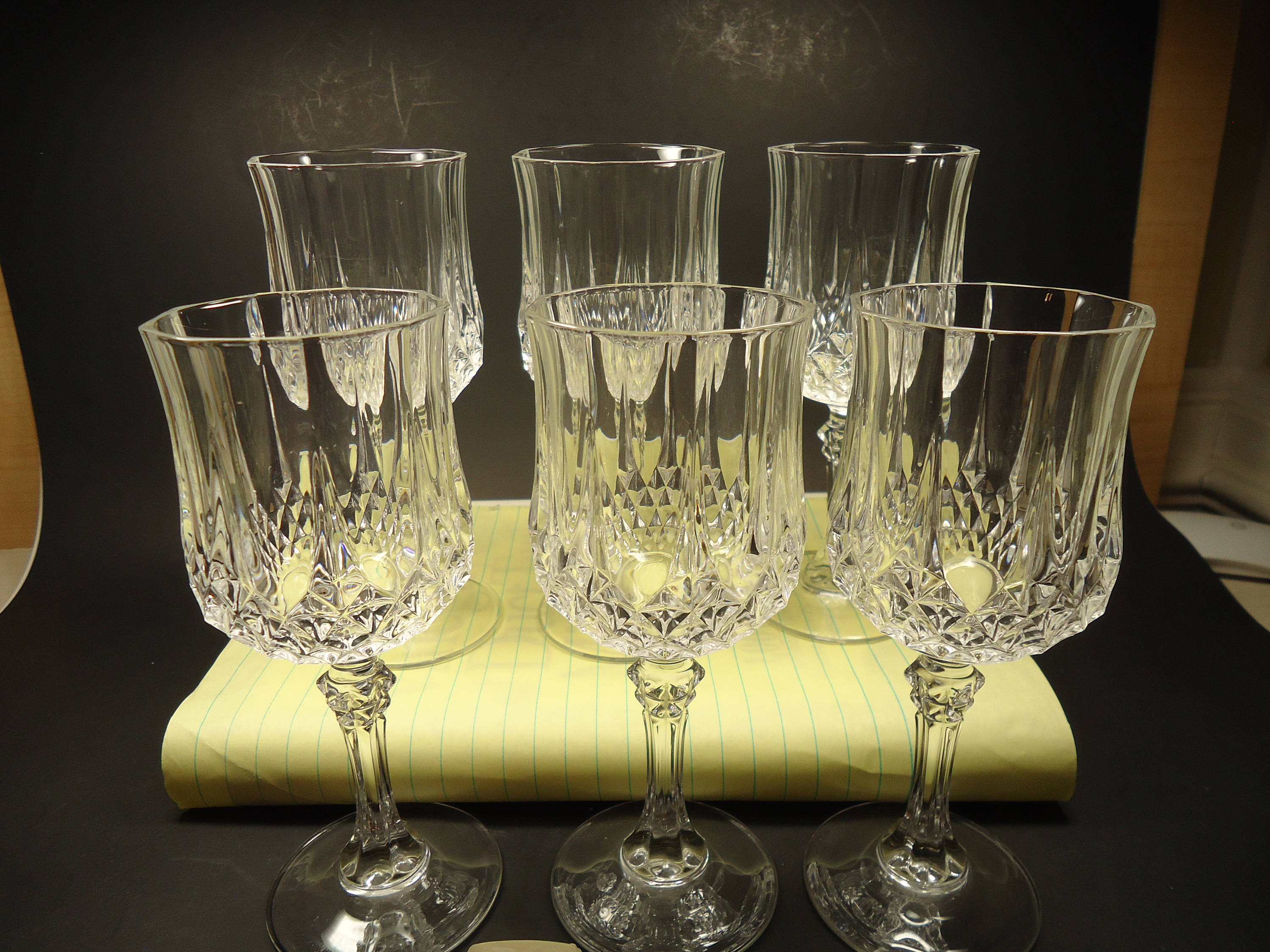 6 Crystal D. Arques Longchamp crystal stemware wine golblets | Etsy