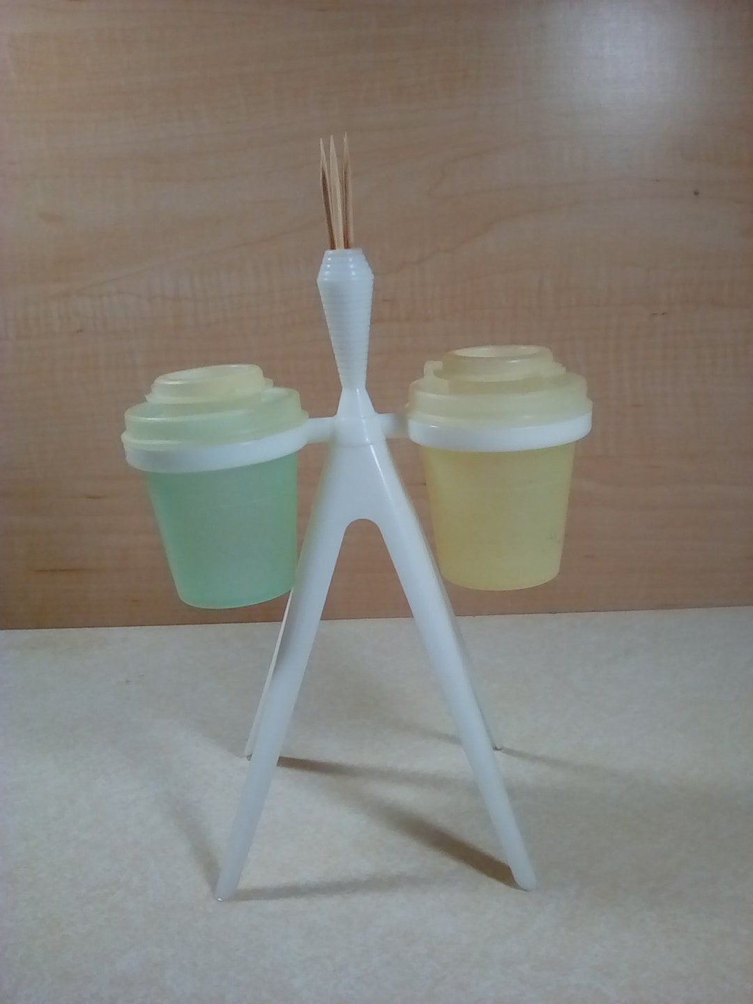 Vintage Tupperware Salt and Pepper Shakers With Caddy Toothpicks Holder ...