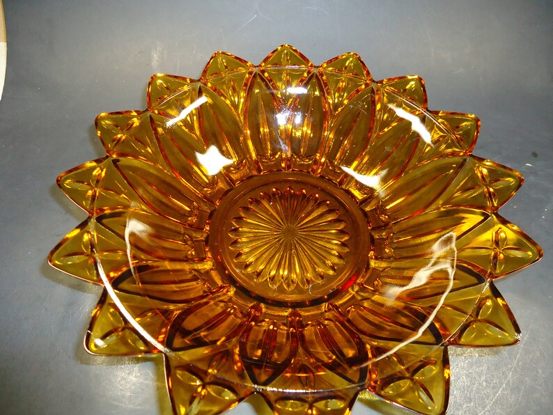 Amber Glass Round Bowl | Etsy