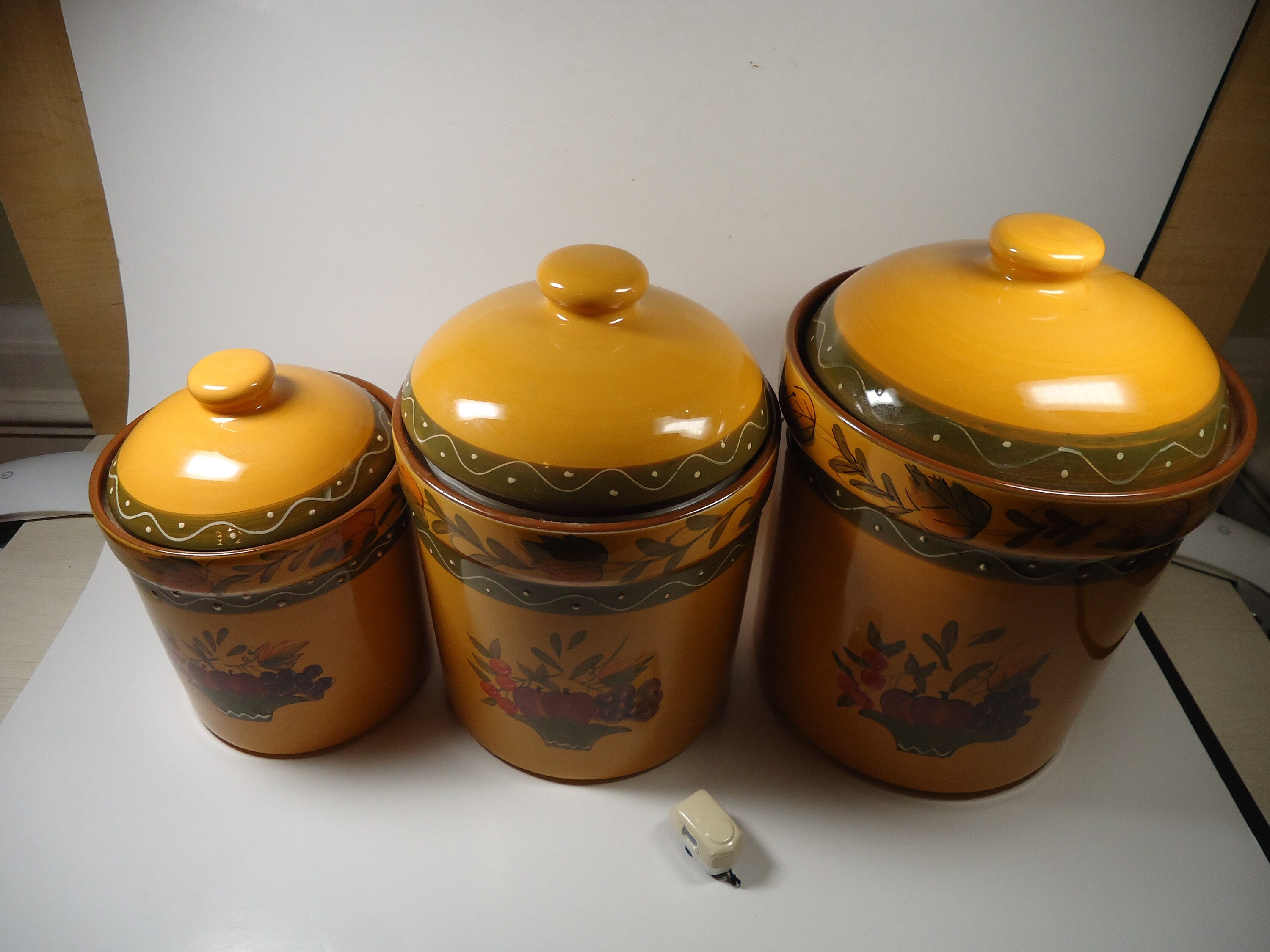 Set of 3 Hand Painted Canisters - Etsy
