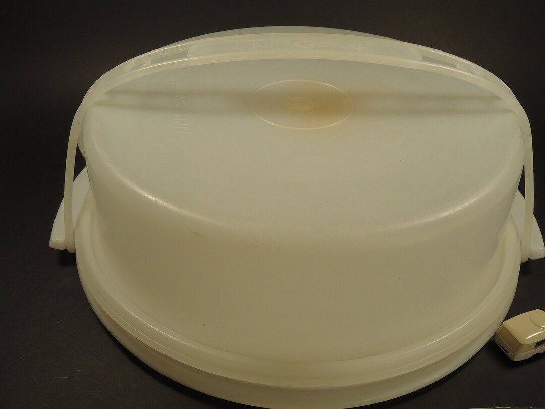 Tupperware White / Gold Bottom Pie /cake Carrier With Handle - Etsy