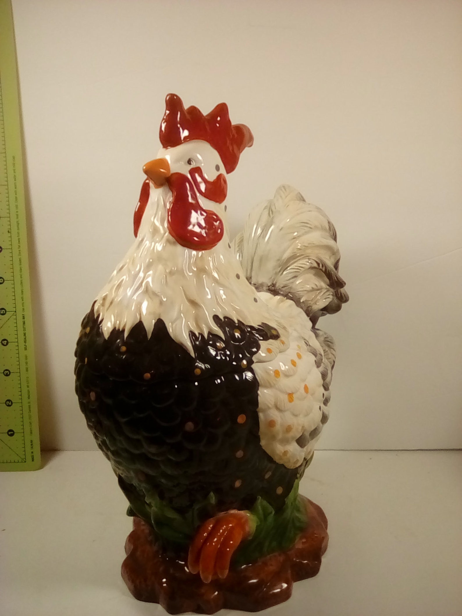 Large Rooster Ceramic Cookie Jar and Salt and Pepper Shakers - Etsy