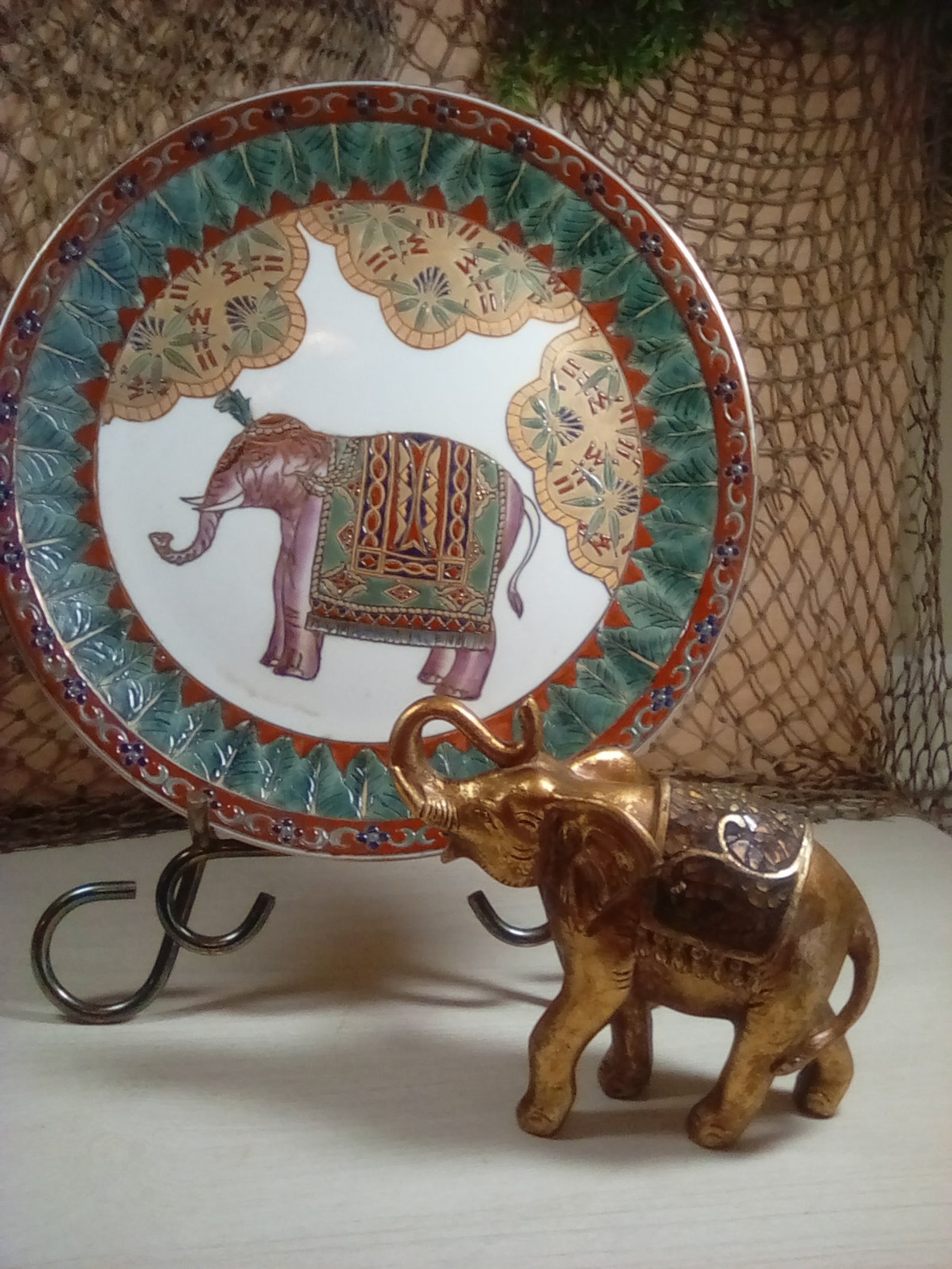Decorative Indian Elephant and Elephant Platter With Easel - Etsy