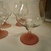 Set of 6 Clear Pink Pedestal Brandy Glasses - Etsy