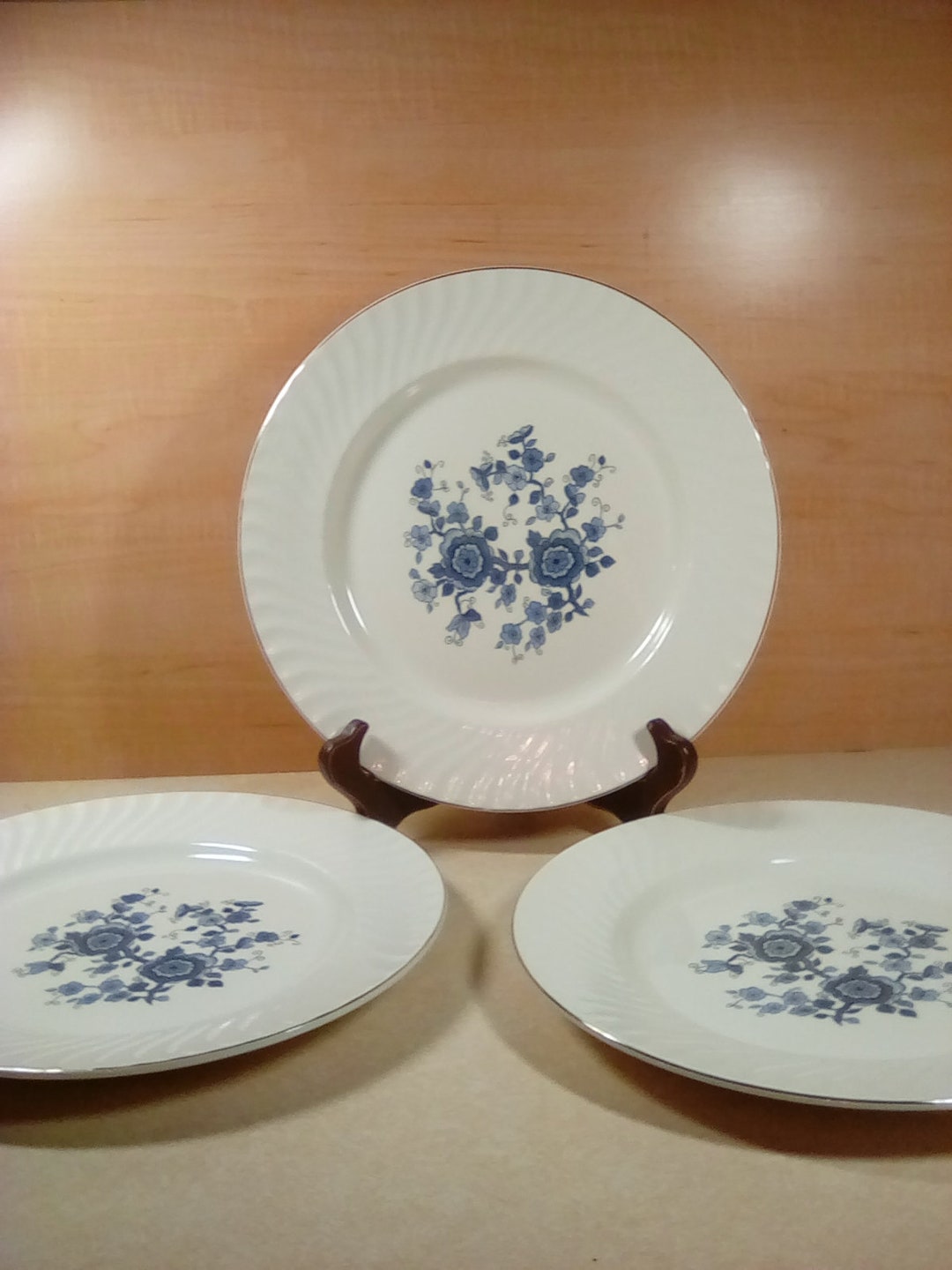 3 Wedgwood Royal Blue Ironstone Pattern Dinner Plates - Etsy