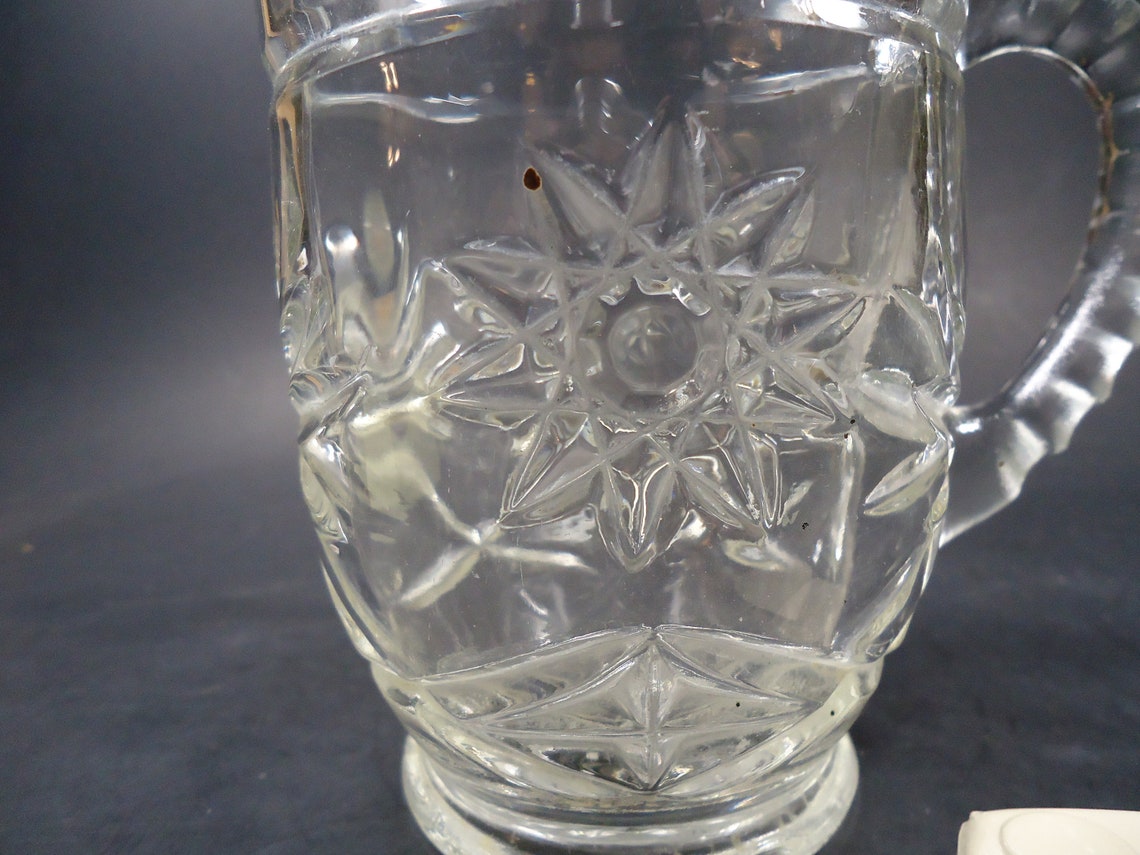 Star of David Small Clear Glass Pitcher - Etsy