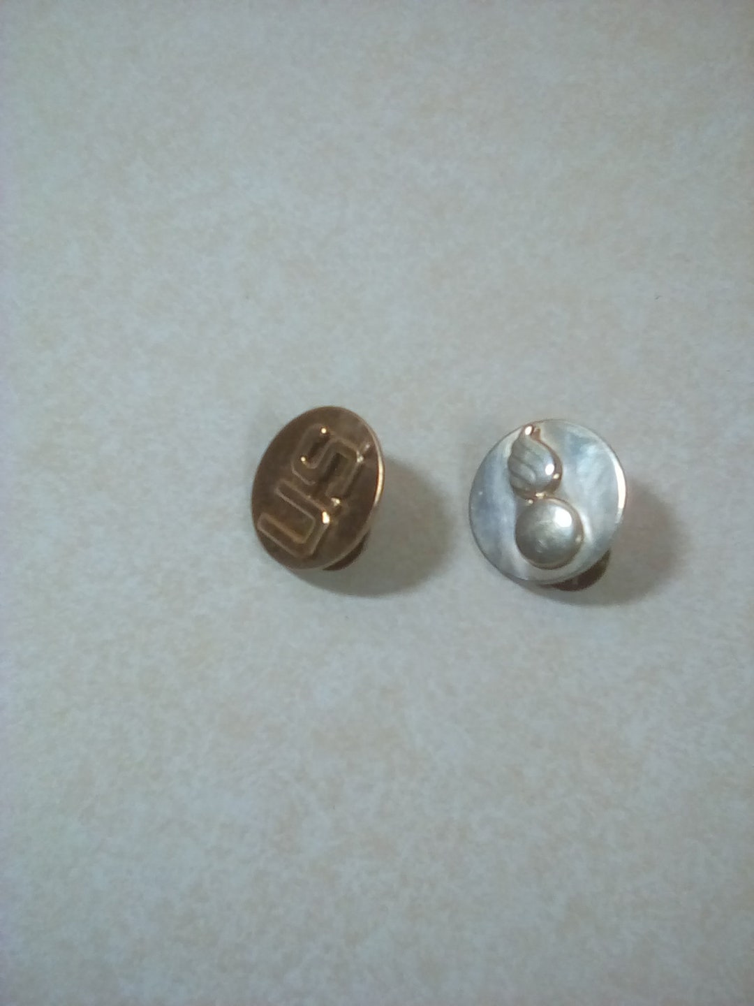 2 Military Gold Plated Collar Insignia Pins - Etsy