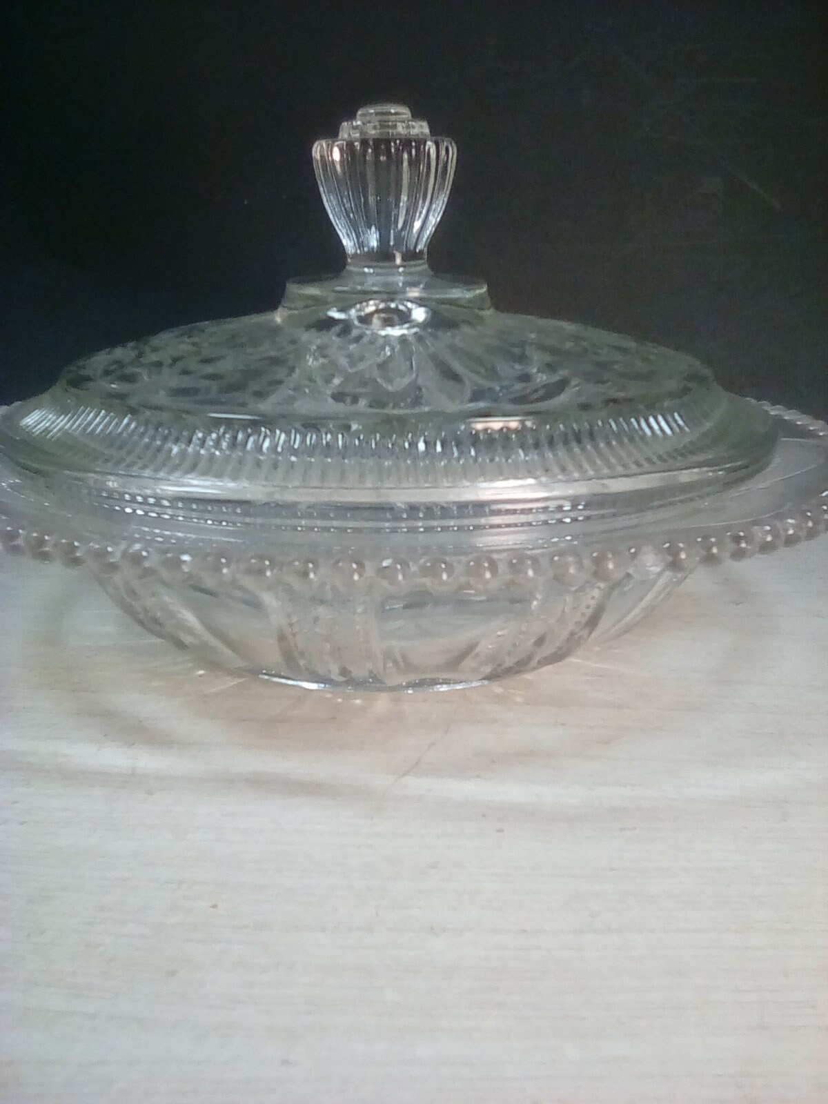 Round Clear Glass Covered Candy Dish - Etsy