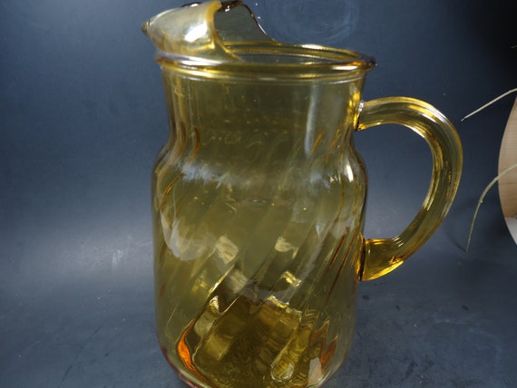Tall Amber color glass beverage pitcher Kitchen & Dining Pitchers ...