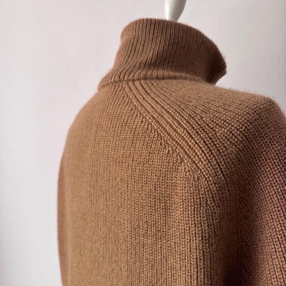 100% Soft Camel Hair - Half Zip Funnel Neck Knit Jump… - Gem