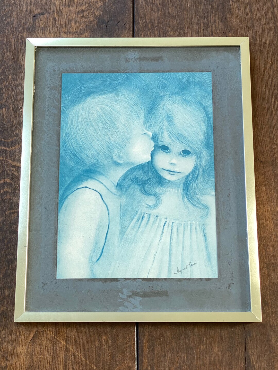 Margaret Kane Print | Big Eye Girl Print | A Little Kiss Print | 70s Wall Art | 70s Wall Hanging ...