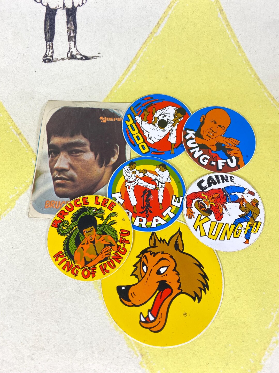 Martial Arts Bruce Lee Stickers Vintage Stickers Vintage Ephemera - Etsy