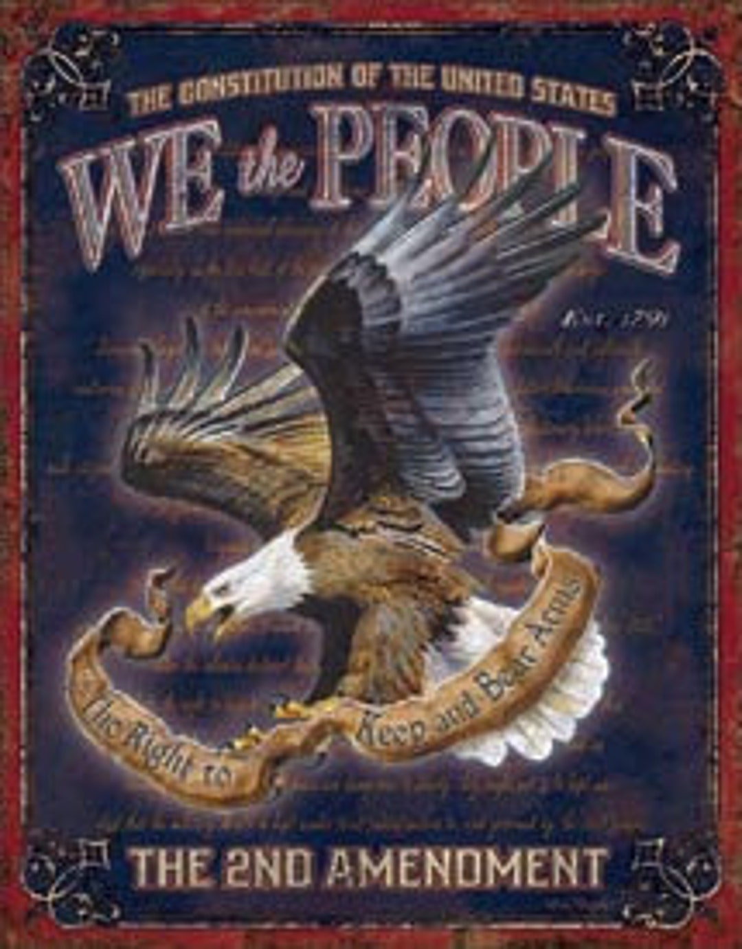 Patriotic Tin Sign/ Tin Sign We the People/ 2nd Amendment Tin Sign ...