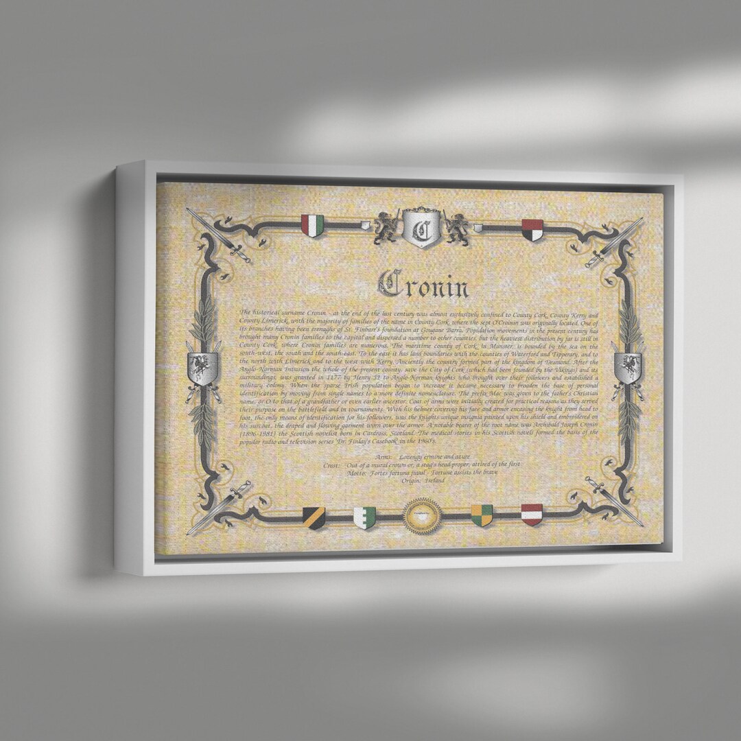 Last Names, Surnames, Coats of Arms, Canvas Wrap, Family Name History ...