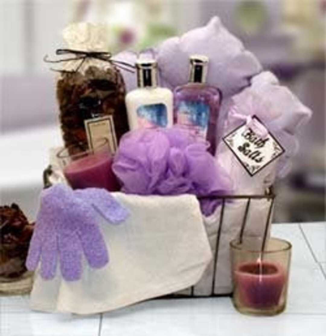 Gift Baskets for Womenbath & Body Spa Caddy Relaxation Bath Gift Basket ...