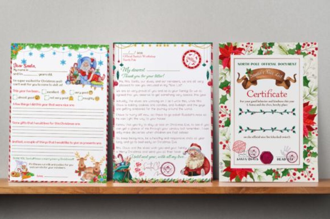 Letter to Santa Printable Santa Wish List Letters Christmas Letter Easy ...