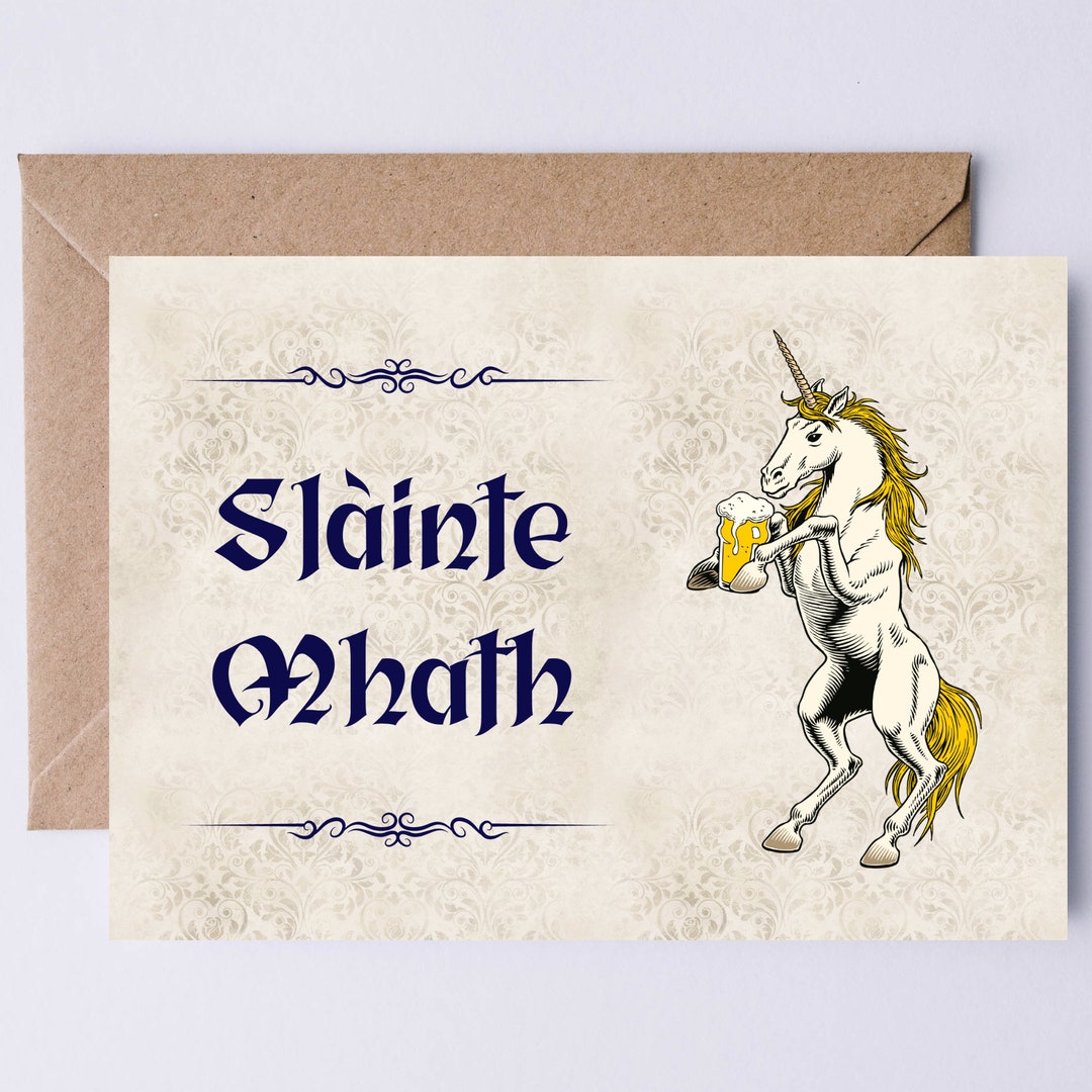Slàinte Mhath Card Printable good Health Toast in Scottish Gaelic ...