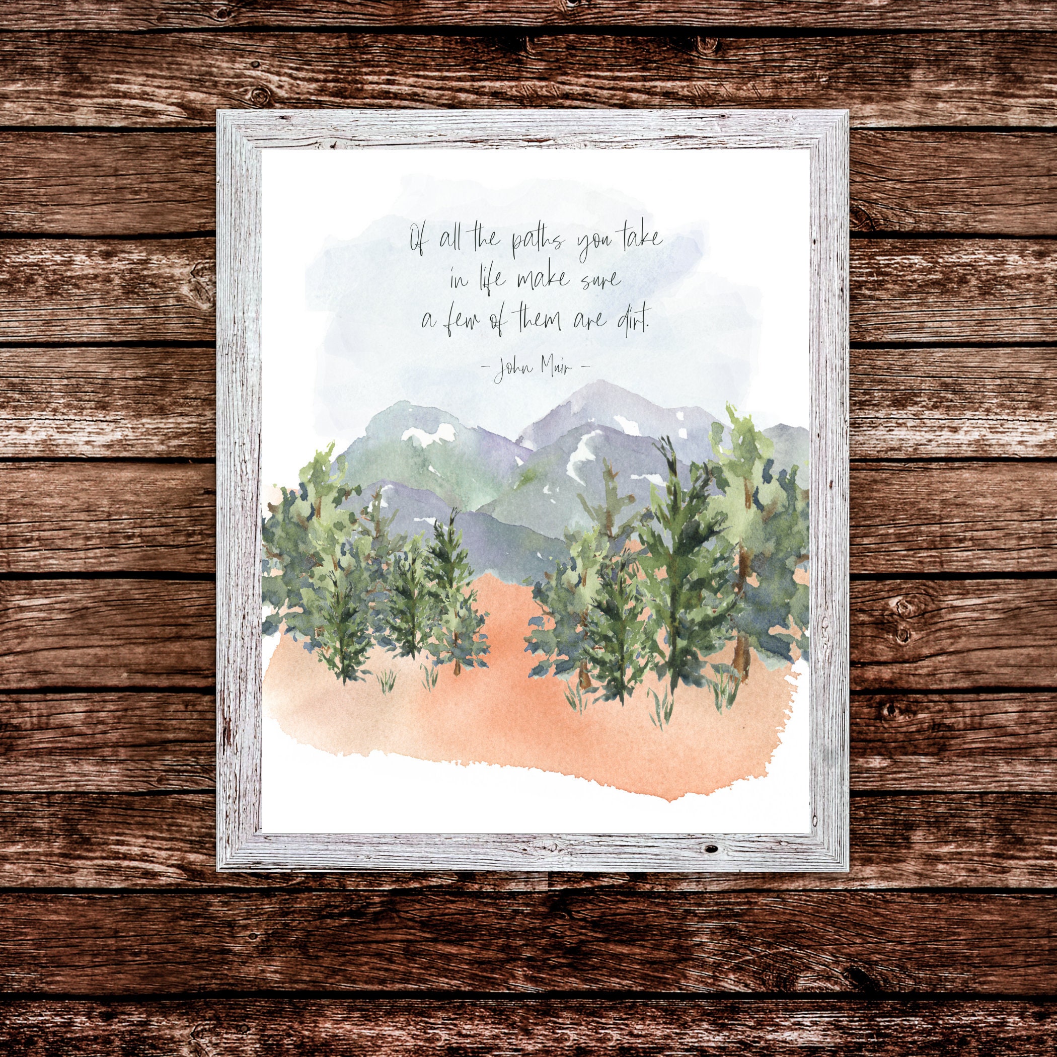 John Muir Quote Digital Art Print Nature Sign of All the - Etsy
