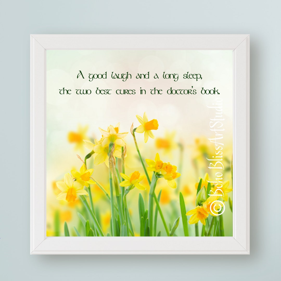 Irish Art Printable - Daffodil Digital Wall Art - Irish Proverb A Good ...