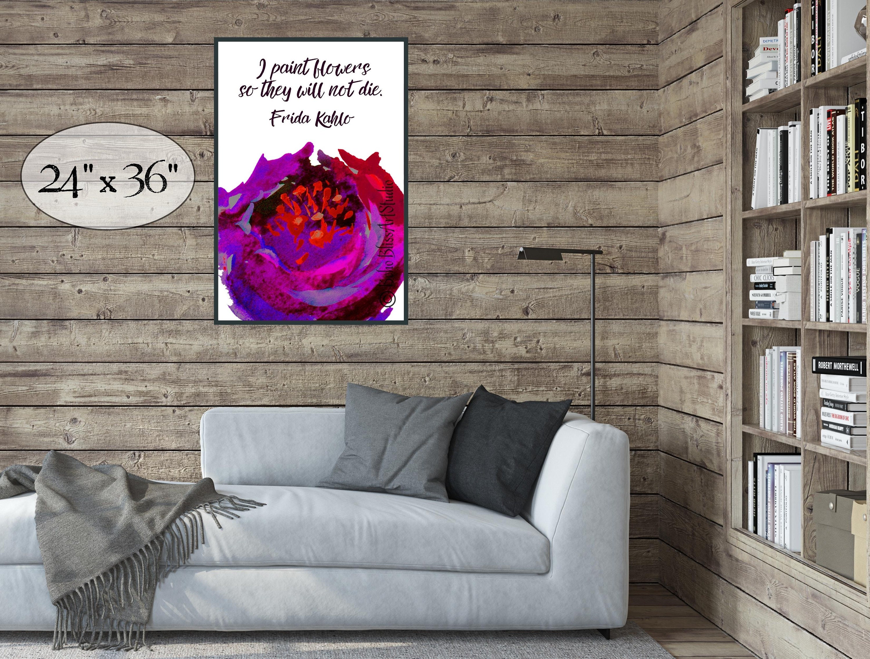 Frida Kahlo Wall Art Printable: I Paint Flowers so They Will - Etsy