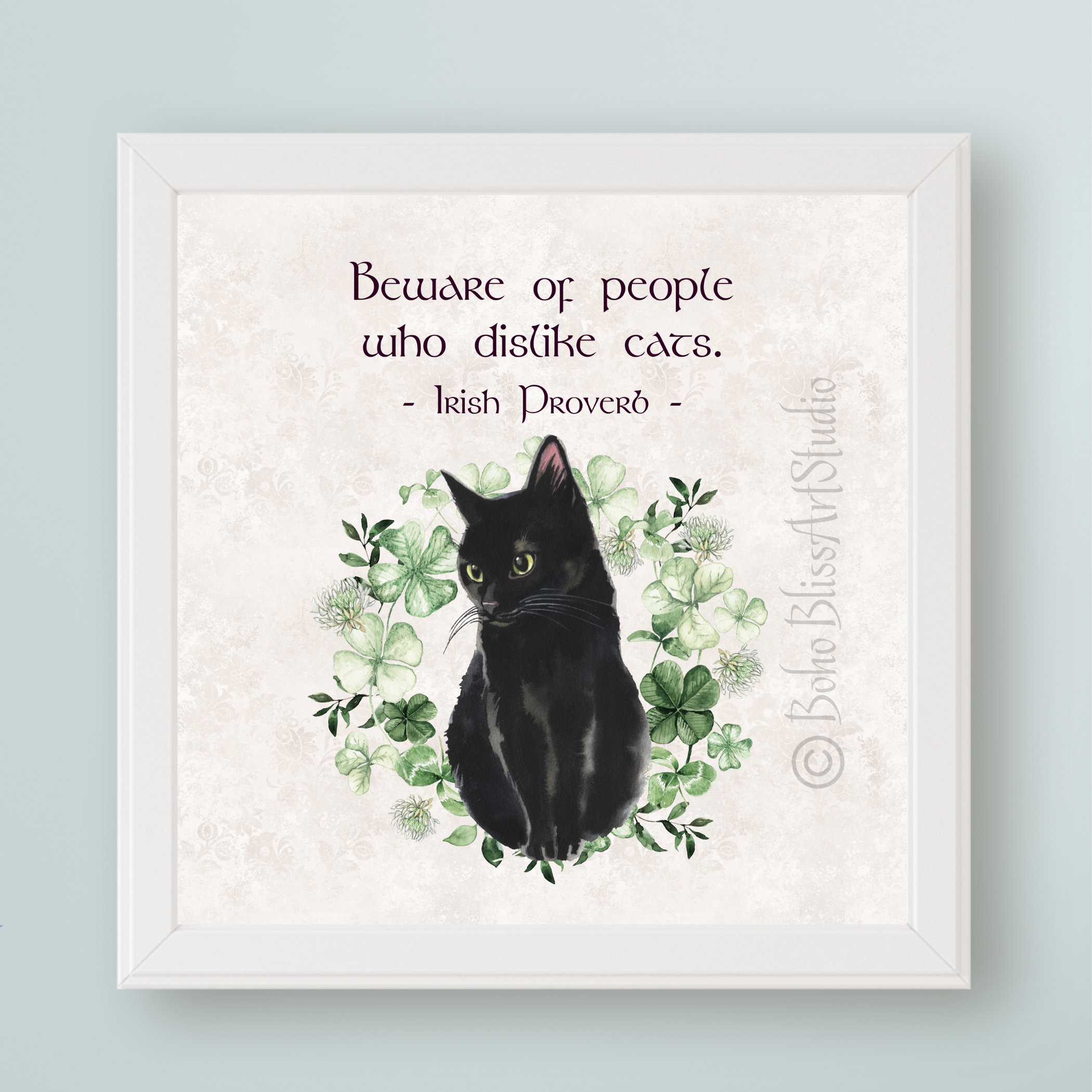 Irish Cat PRINTABLE Art DIGITAL Cat Wall Art Ireland Proverb Beware of ...