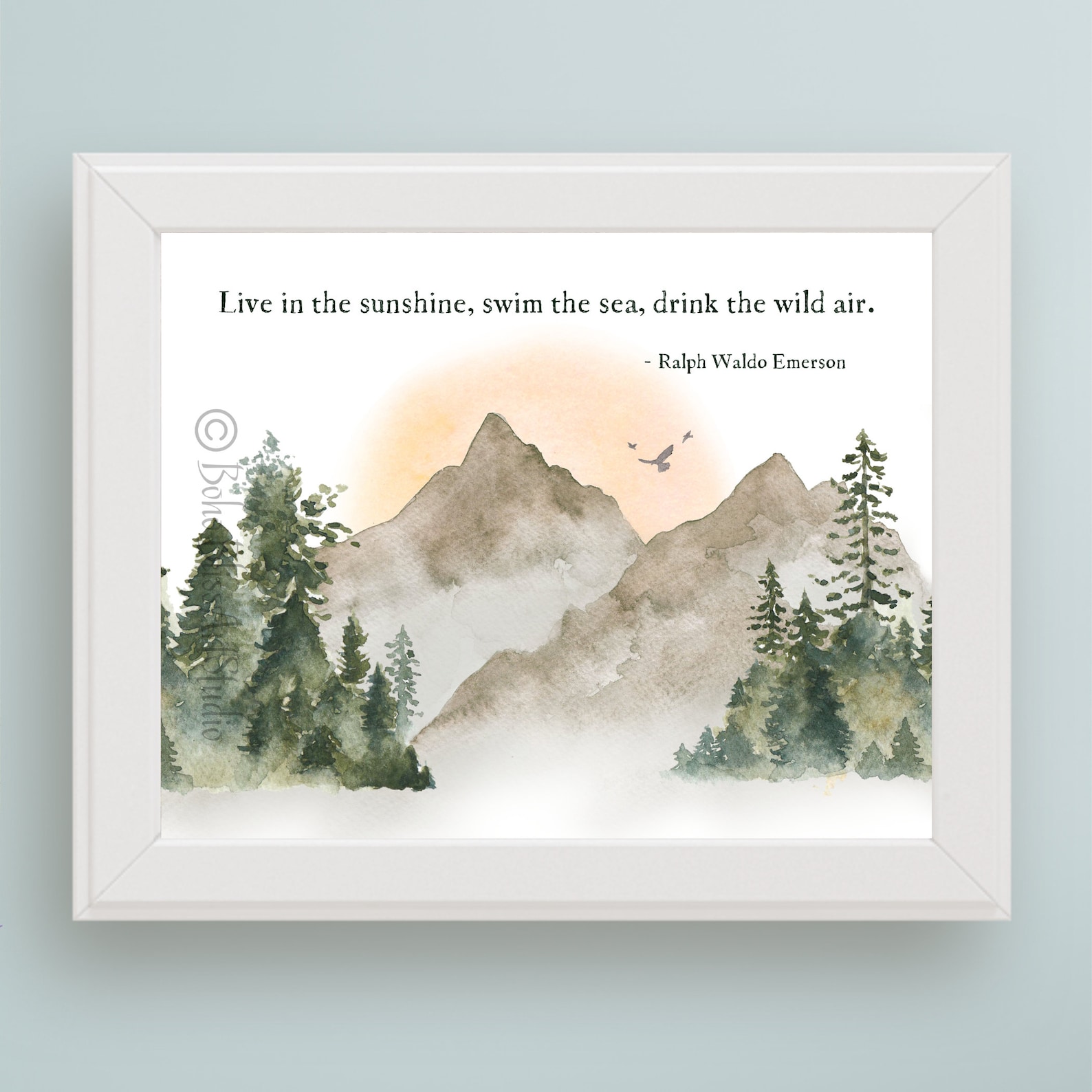 Ralph Waldo Emerson Quote Digital Art Live in the Sunshine, Swim the ...