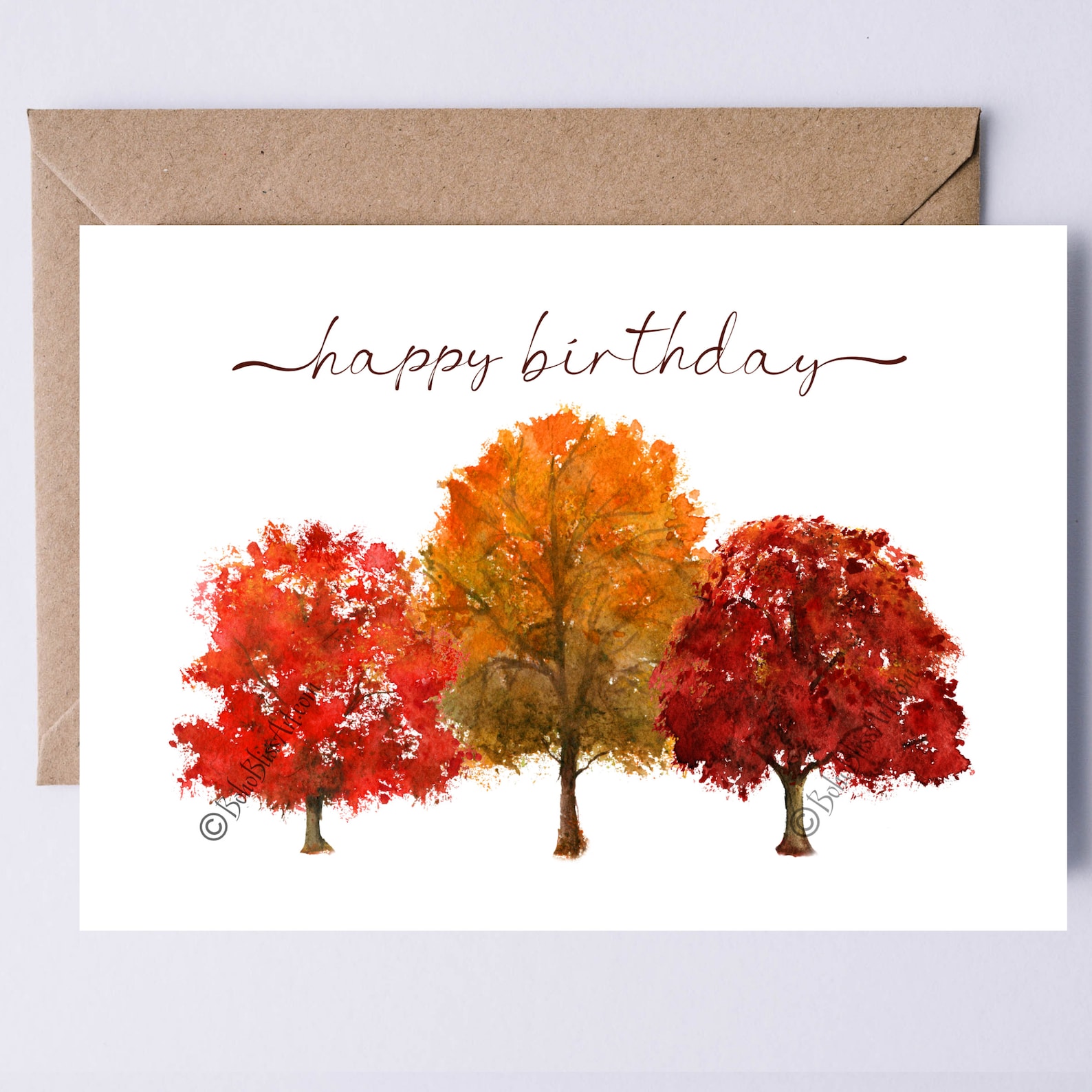 Autumn Birthday Card Printable Digital Fall Birthday Card - Etsy