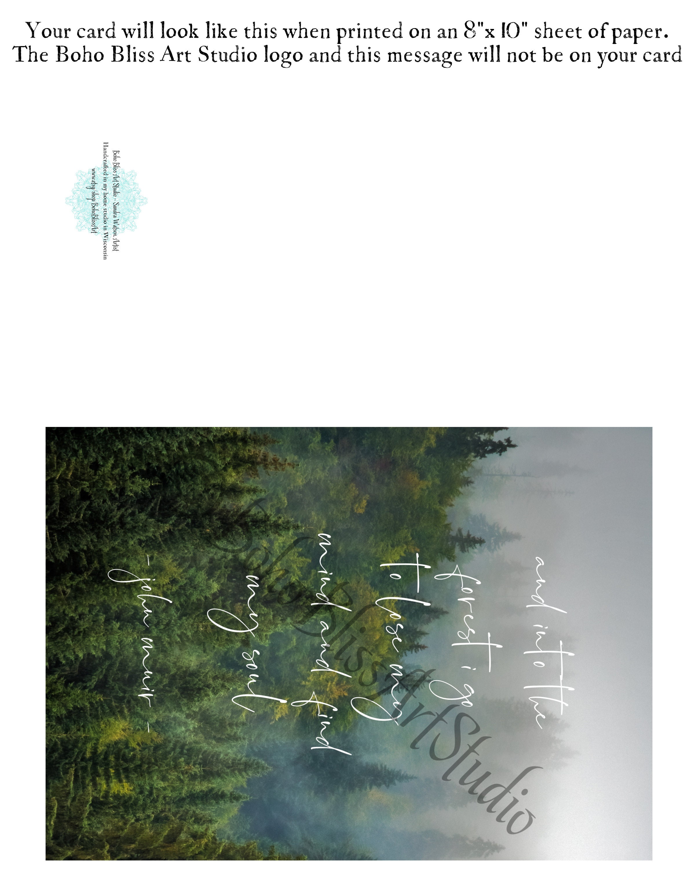 John Muir Quote Digital Card and Into the Forest I Go Nature Lover ...