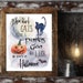 Halloween Cat Art Print Quote When Black Cats Prowl & Pumpkins Gleam ...