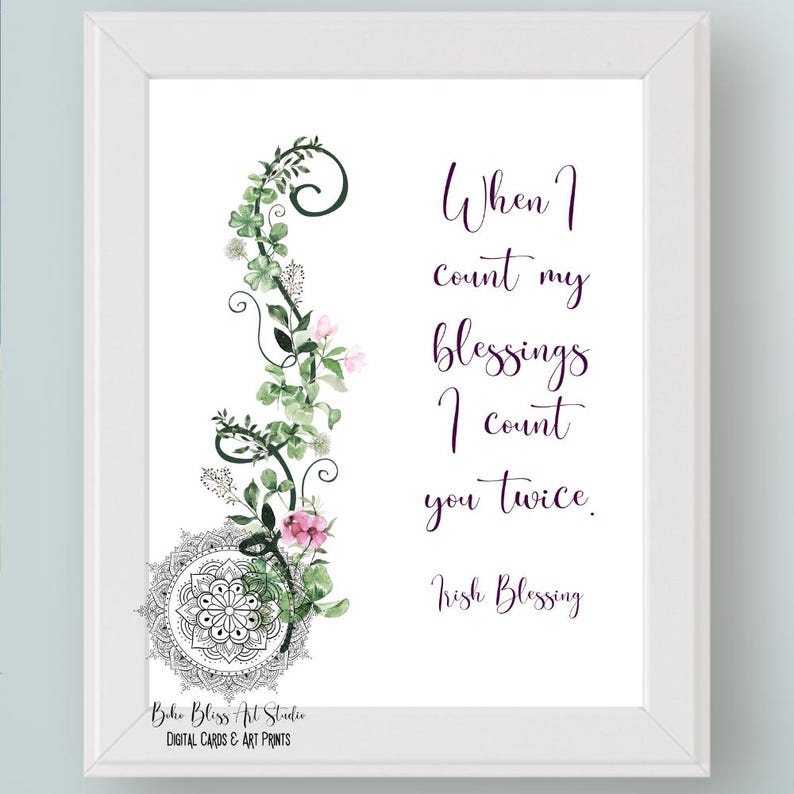 Irish Blessing When I Count My Blessings I Count You Twice DIGITAL Art ...
