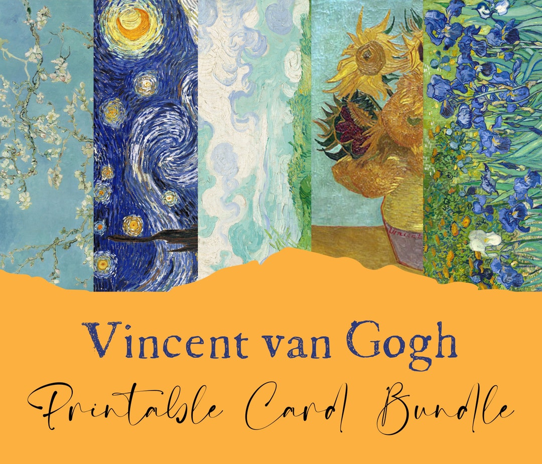 Vincent Van Gogh Paintings DIGITAL Card Bundle Printable Greeting Cards ...