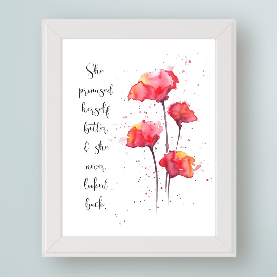 Empowerment PRINTABLE Art Strong Woman Quote She Promised Herself ...