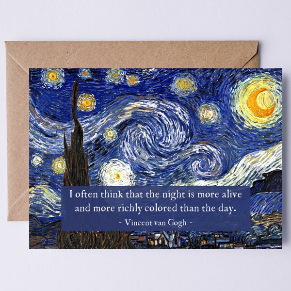 Printable Van Gogh Card - Etsy