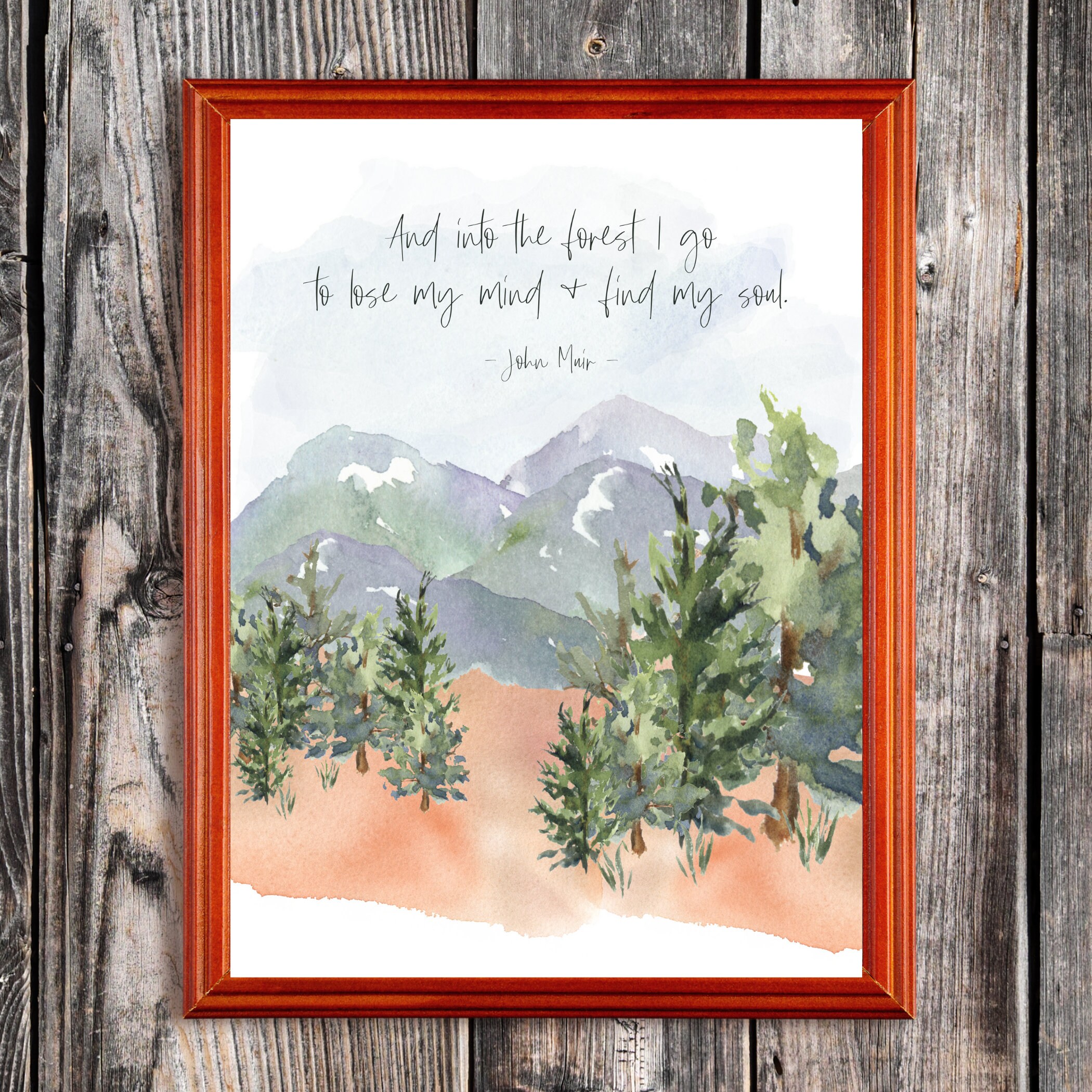 John Muir Quote Printable Wall Art Nature Sign and Into - Etsy