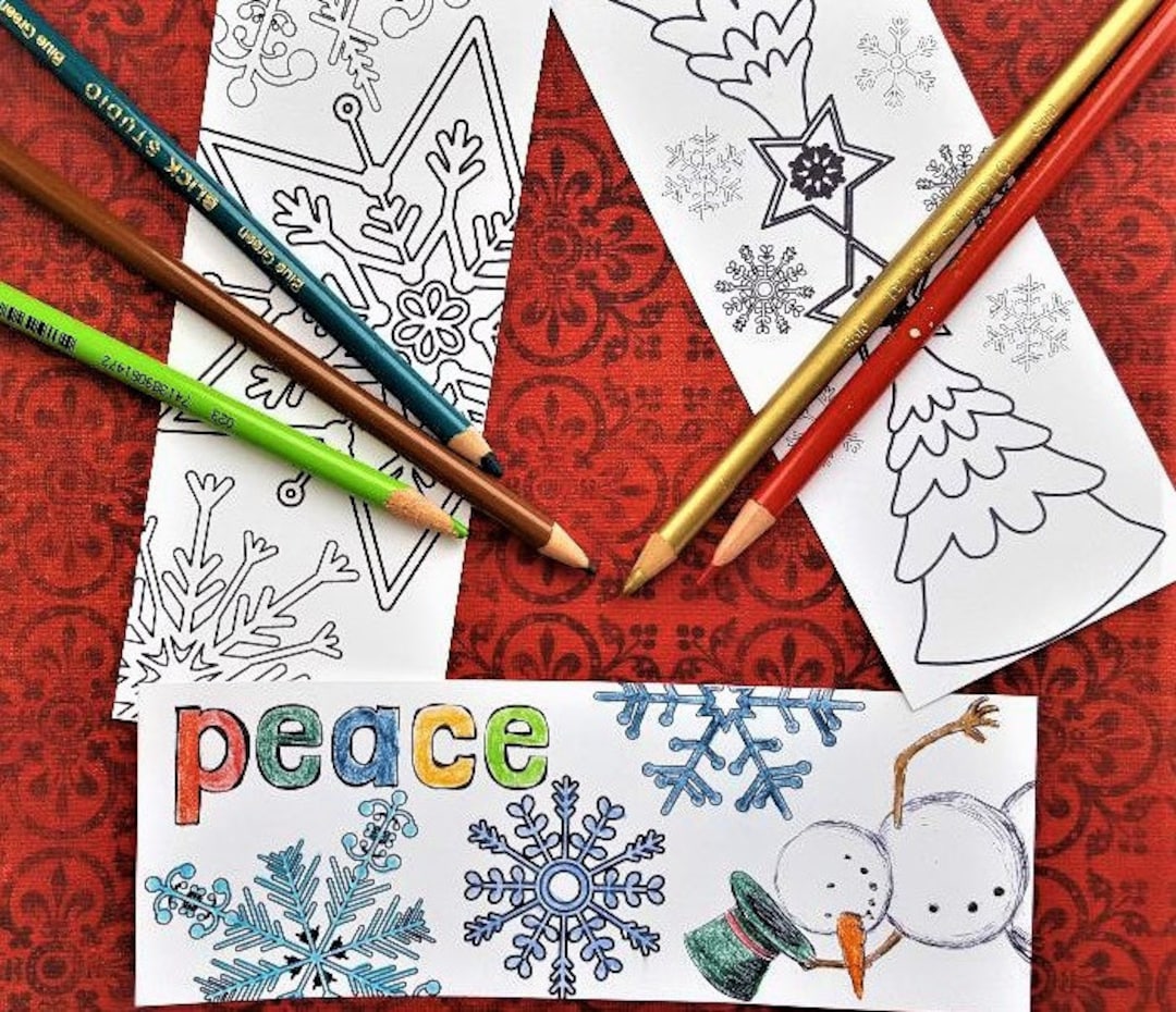 Printable Winter Bookmarks to Color - DIY Bookmarks for Christmas - 2 ...