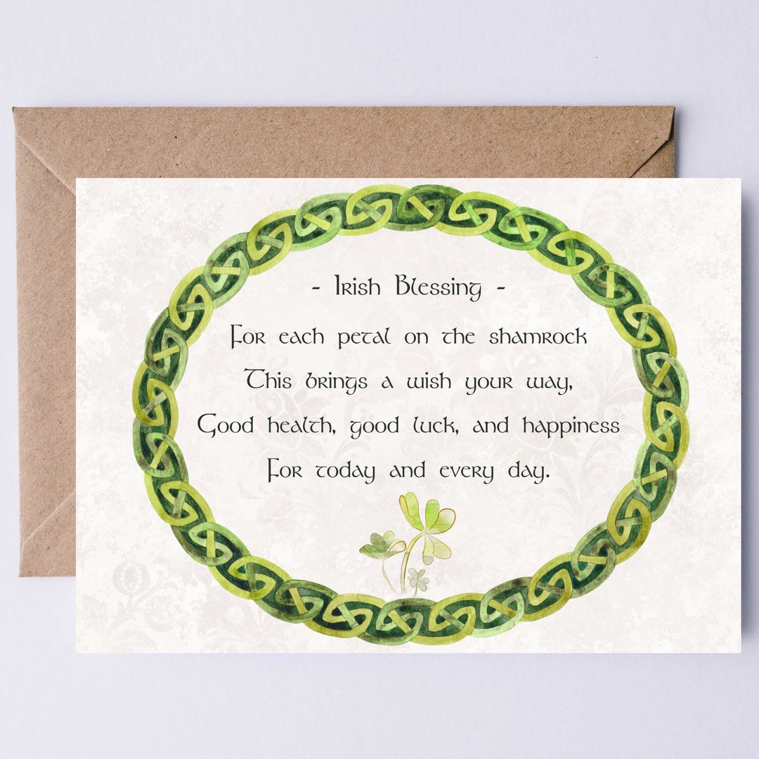 Irish Blessing for Each Petal on the Shamrock This Brings a Wish Your ...