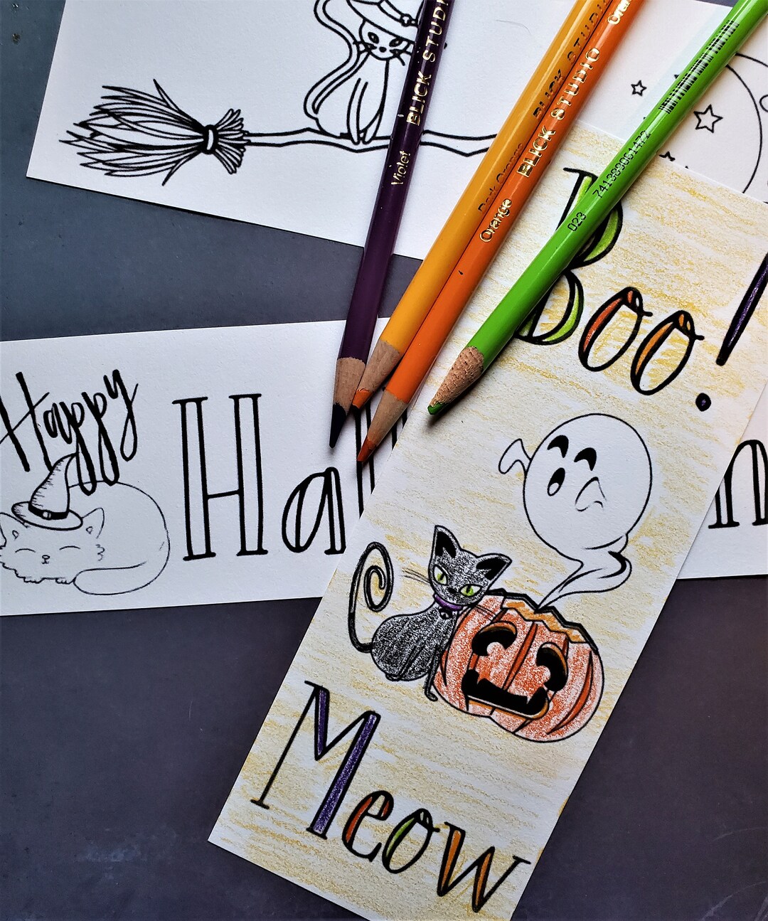 Halloween Cats DIY Bookmarks | 6 Printable Autumn Bookmarks to Print ...