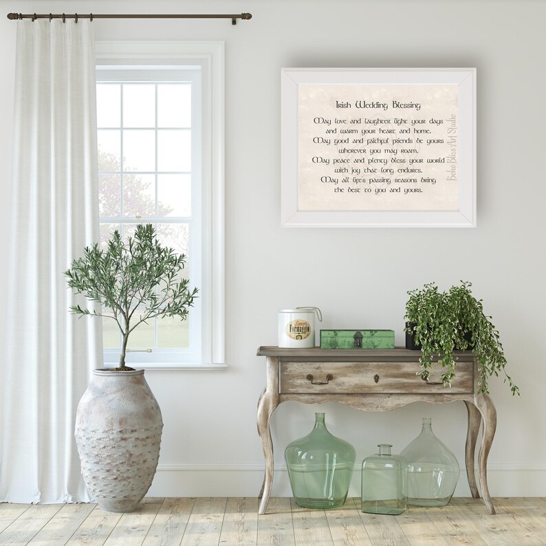Irish Wedding Blessing Printable Art May Love & Laughter Light - Etsy