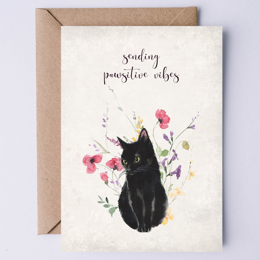 Cat Get Well Card Printable Card Surgery Illness - Cat Lover Digital ...