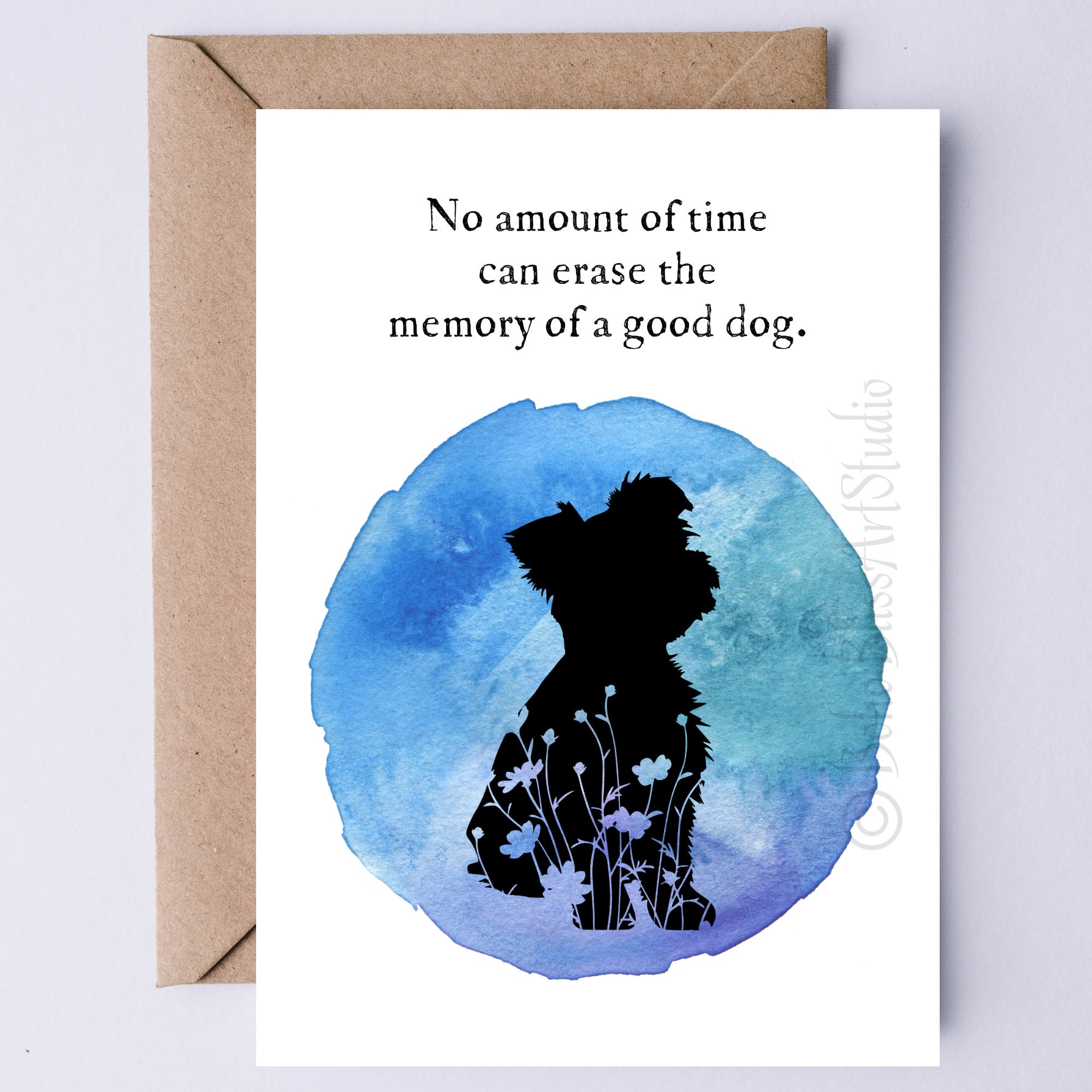 Yorkie Sympathy Card - Printable Yorkie Card - No Amount of Time Can ...