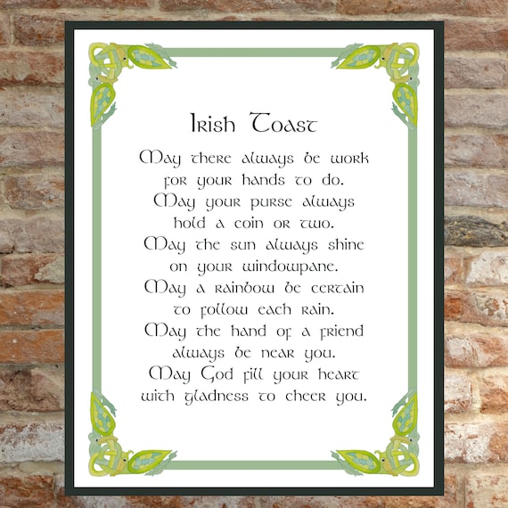 Irish Blessing: May there always be work for your hands to do. | Etsy
