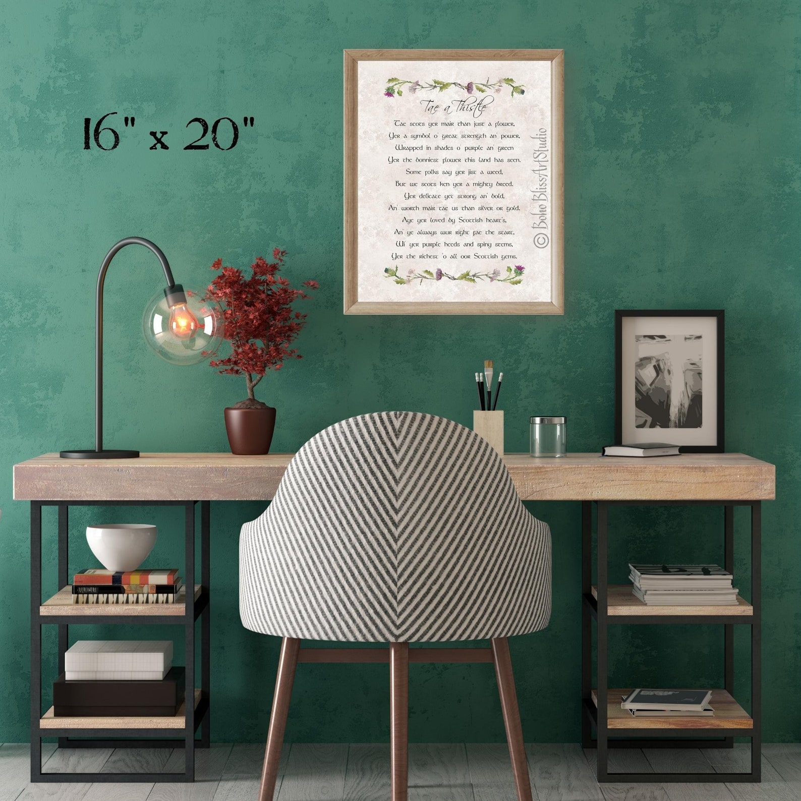 Scottish Thistle Printable Art - Tae a Thistle Poem - Scottish Art ...